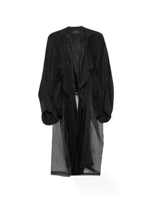 GAZ DE LIN Shirred Coat - Black