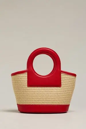 MELIE BIANCO Carson Raffia Handbag - Red
