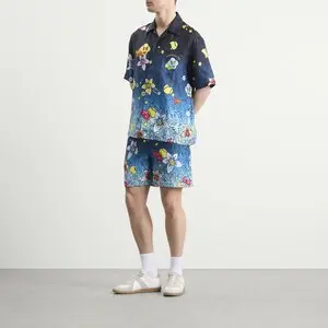 Casablanca Collage D’icones Graphiques Silk Shorts - Multi