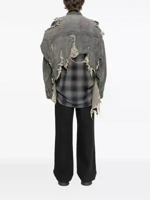 Mihara Yasuhiro Distressed Collared Jacket - Grey