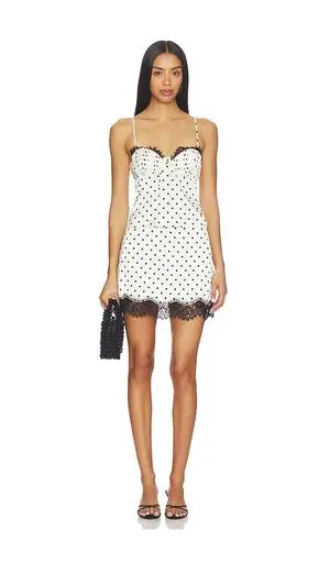 For Love & Lemons Polka Dot Lace-trimmed Camisole Top - Cream