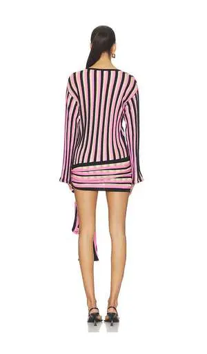Blumarine Mini Knit Dress With Side Knot Accent