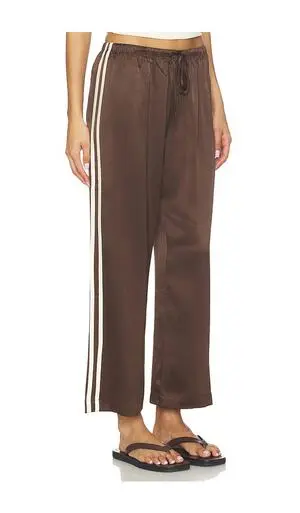 Donni. Silk Stripe Crop Pant - Brown