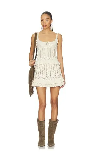 Isabel Marant Étoile Crochet Knit Top With Ruffle Hem