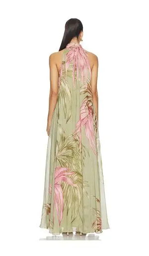 Rococo Sand Flared Maxi Dress - Green
