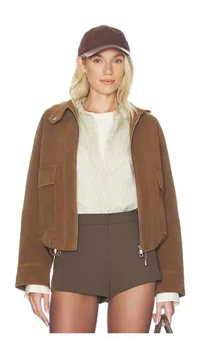 Apparis Kate Faux Suede Bomber Jacket