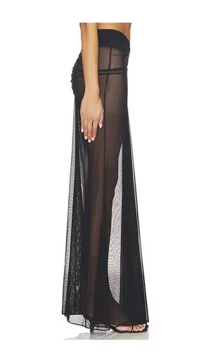 Lapointe Ruched Maxi Skirt - Black