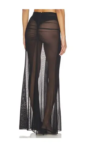 Lapointe Ruched Maxi Skirt - Black