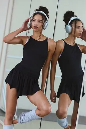 Free People Light Work Skortsie - Black