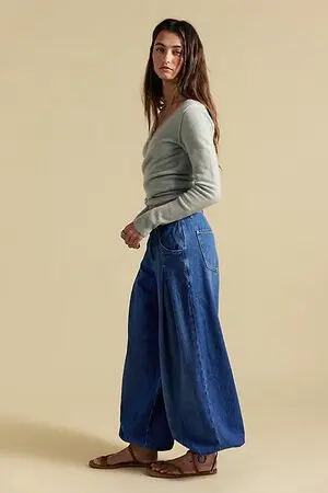 Free People We The Free Essential Lotus Balloon Jeans - Moonshadow