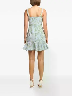 Cinq À Sept Tonya Floral Embroidered Mini Dress - Blue
