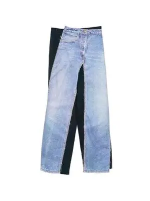 PUSHBUTTON Denim-patch Trousers - Blue