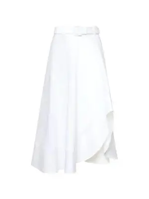 Cinq À Sept Zelda Jean Belted Midi Skirt - White