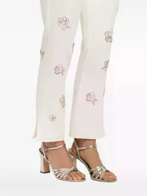 Cinq À Sept Floral-detail Cropped Trousers - Neutrals