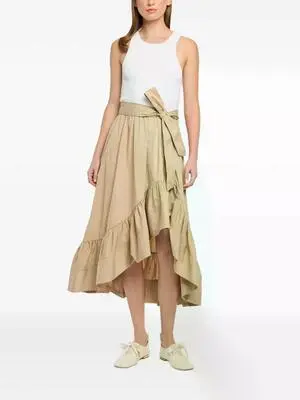 Cinq À Sept Zayla Ruffled Tie-waist Midi Dress - Neutrals