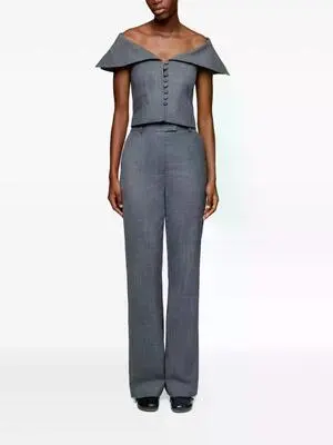 GANNI Wool Melange Off-shoulder Vest