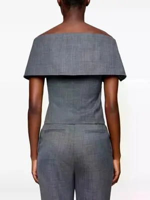 GANNI Wool Melange Off-shoulder Vest