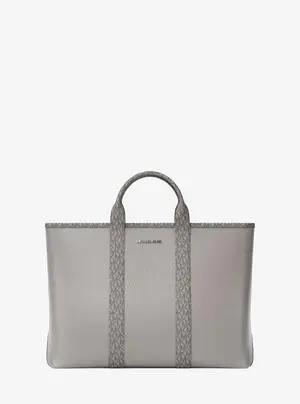 Michael Kors Cooper Medium Pebbled Leather Tote Bag - Grey