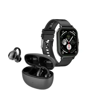 PURSONIC Smart Lifestyle Bundle: True Wireless Stereo Earbuds & All-in-one Bluetooth Smart Watch - Black