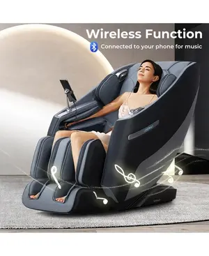 COSTWAY Zero Gravity Sl Track Full Body Massage Chair With Waist Heating & Airbag Massage
