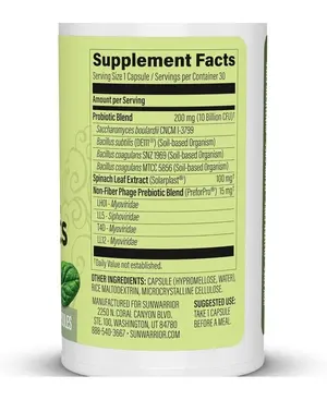 SUNWARRIOR Probiotics Plant Grows To 100 Billion Cfu - No Color