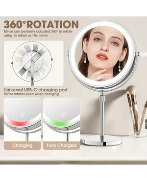 SUGIFT Lighted Makeup Mirror With 10x Magnification