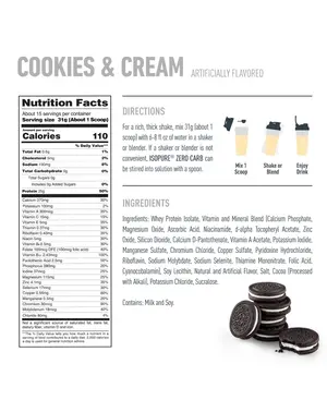 ISOPURE Zero Carb 100% Pure Whey Isolate Protein Powder