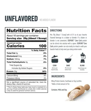 ISOPURE Zero Carb 100% Pure Whey Isolate Protein Powder