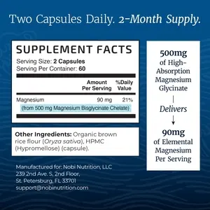 NOBI NUTRITION Magnesium Bisglycinate Capsules