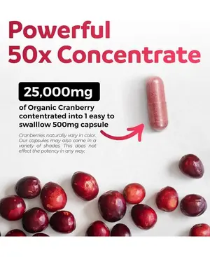 PURE CO Organic Cranberry Concentrate Capsules