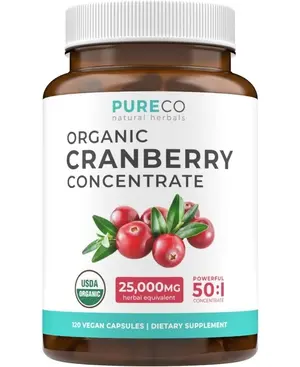 PURE CO Organic Cranberry Concentrate Capsules - No Color