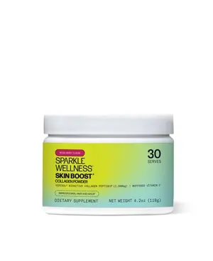 SPARKLE WELLNESS Skin Boost -serves Collagen Powder Supplement With Verisol Bioactive Hydrolyzed Collagen Peptides & Vitamin C To Improve Skin - Mixed Berry