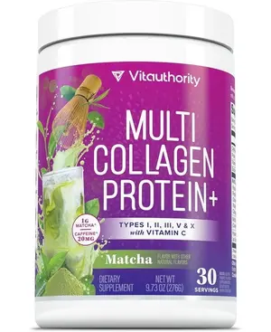 VITAUTHORITY Multi Collagen Protein + Matcha - No Color