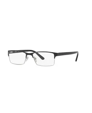 SFEROFLEX Rectangle Half Rim Eyeglasses - Black
