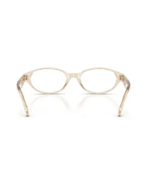 Tory Burch Oval Eyeglasses With Chevron Temples - Transparent Beige