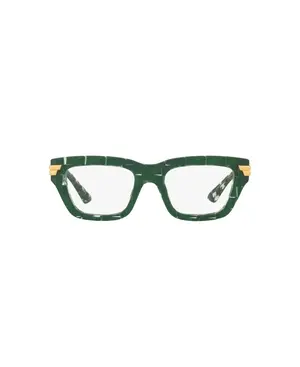 Bottega Veneta Rectangle Full Rim Acetate Eyeglasses - Ivy