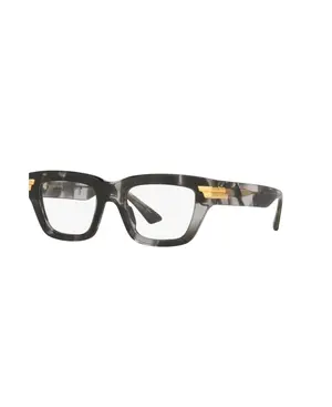 Bottega Veneta Rectangle Full Rim Acetate Eyeglasses - Tortoise
