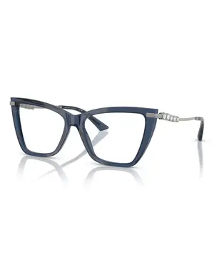 JIMMY CHOO Acetate Cat Eye Eyeglasses With Strass Embellishments - Blue