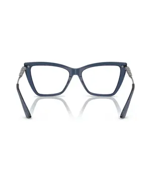 JIMMY CHOO Acetate Cat Eye Eyeglasses With Strass Embellishments - Blue