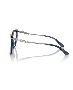 JIMMY CHOO Acetate Cat Eye Eyeglasses With Strass Embellishments - Blue
