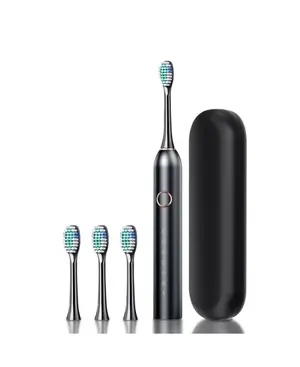 CLARISSA Travel Electric Toothbrush With Extra Brush Heads - Black
