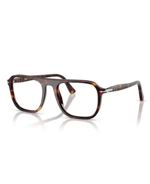 Persol Acetate Square Frame Eyeglasses - Havana