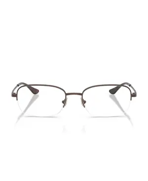 Brooks Brothers Rectangle Half Rim Eyeglasses - Bronze