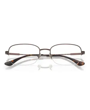 Brooks Brothers Rectangle Half Rim Eyeglasses - Bronze