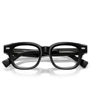 Brunello Cucinelli Miles Rectangle Acetate Eyeglasses - Nero
