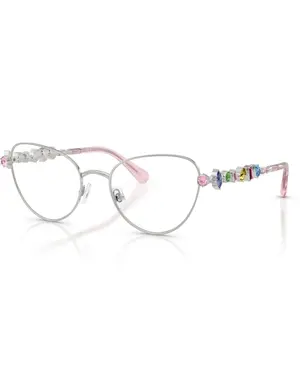 SWAROVSKI Cat Eye Eyeglasses With Embellished Frame - Silver