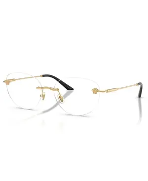 Versace Round Tone Rimless Eyeglasses - Gold