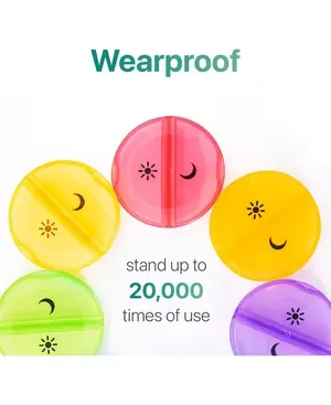 SUKUOS Weekly Pill Organizer Day 2 Times A Day - Clear
