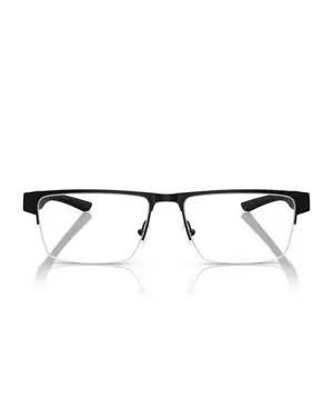 SCUDERIA FERRARI Rectangular Eyeglasses With Logo Detail - Matte Black