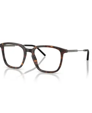 Moncler Full Rim Rectangle Eyeglasses - Shiny Havana